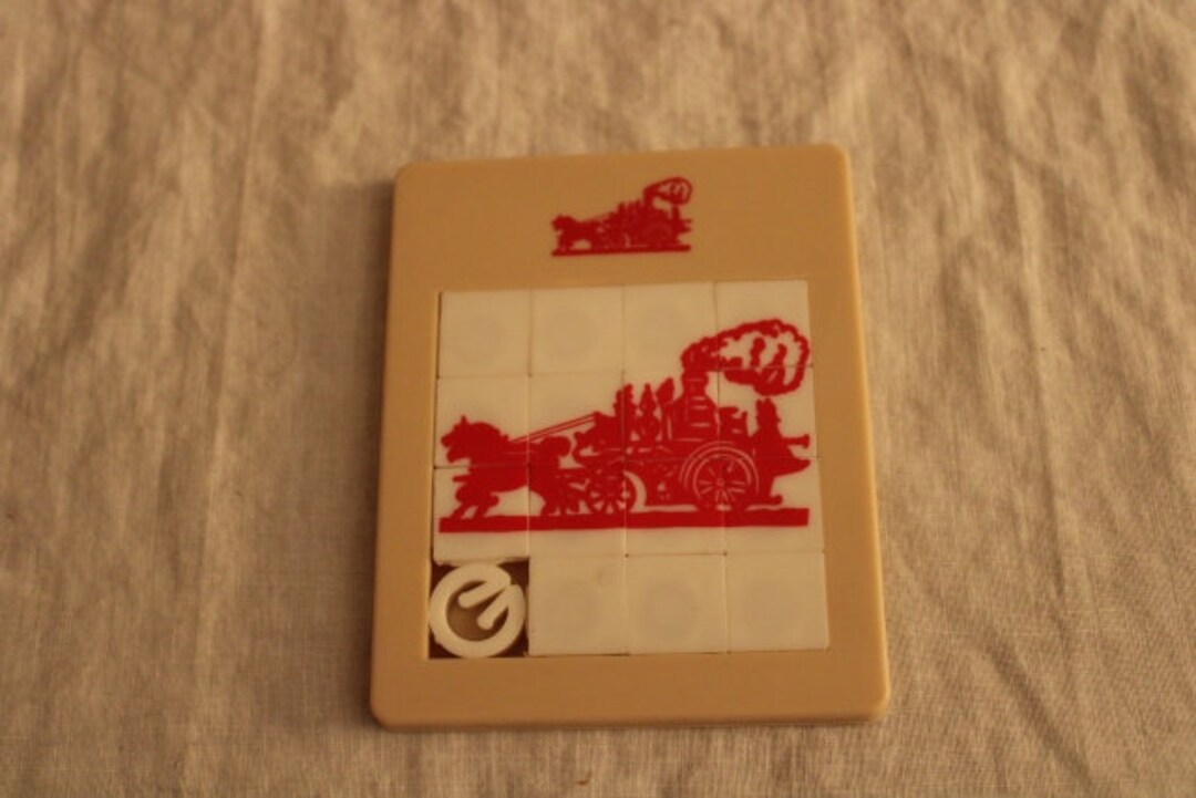 Vintage Plastic Tile Slide Game 1894 Silsby Horse-drawn Steam Fire ...