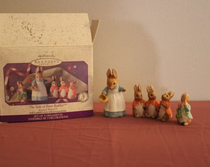 Hallmark the Tale of Peter Rabbit Set of 3 Ornaments - Beatrix Potter ...