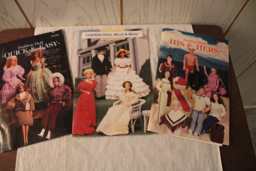 Fashion Doll Barbie Doll Pattern Books lot 3 1985, 1986, 1989 Vintage ...