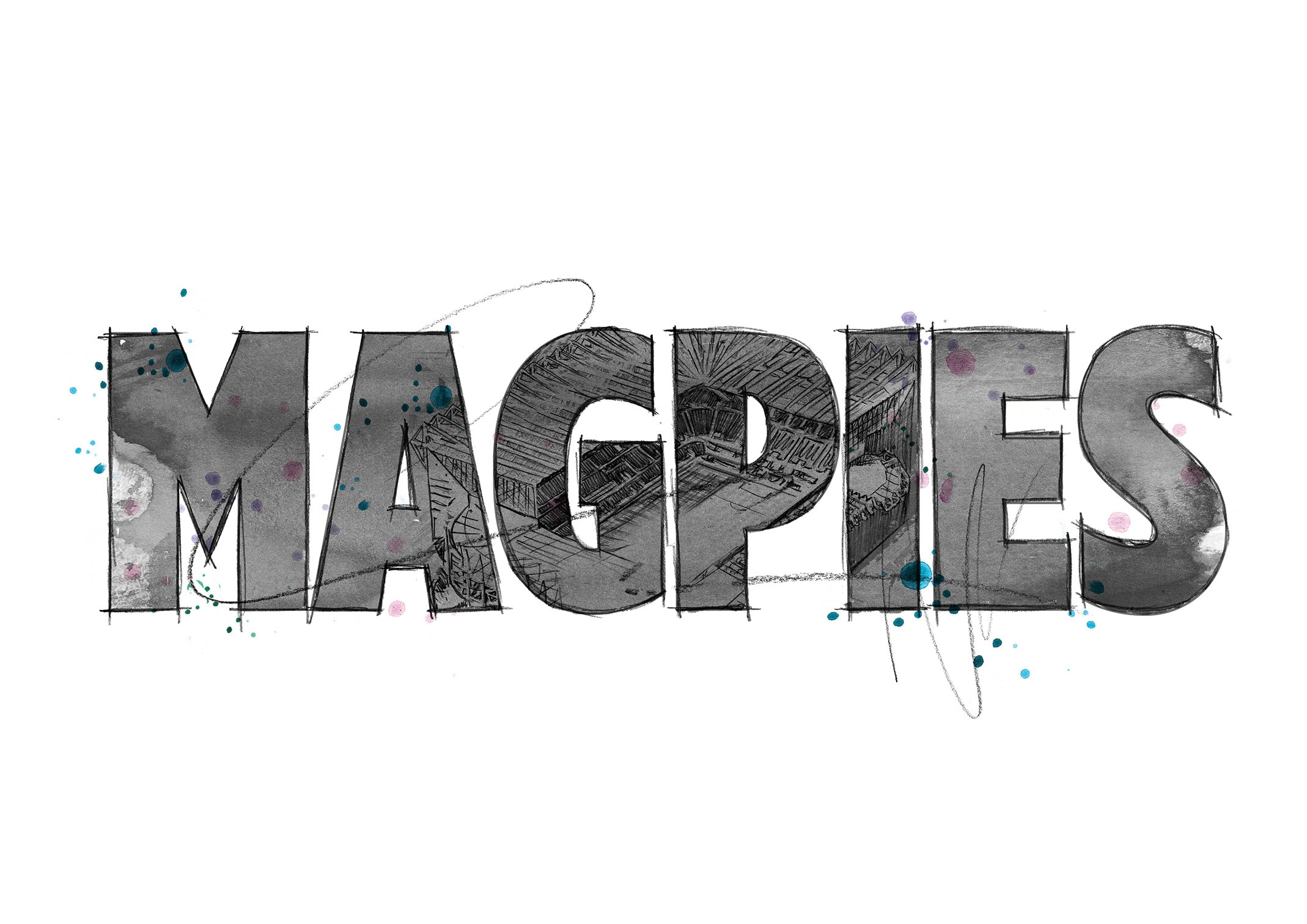 Newcastle United Magpies Art Print Newcastle illustration | Etsy