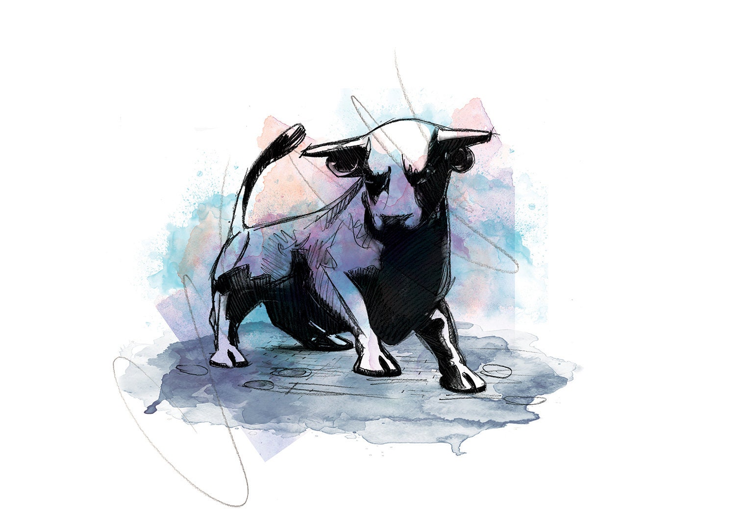 Bullring Bull Art Print Birmingham Illustration Birmingham | Etsy