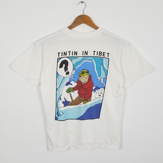 Vintage THE ADVENTURES Of TINTIN American Cartoon T-S… - Gem