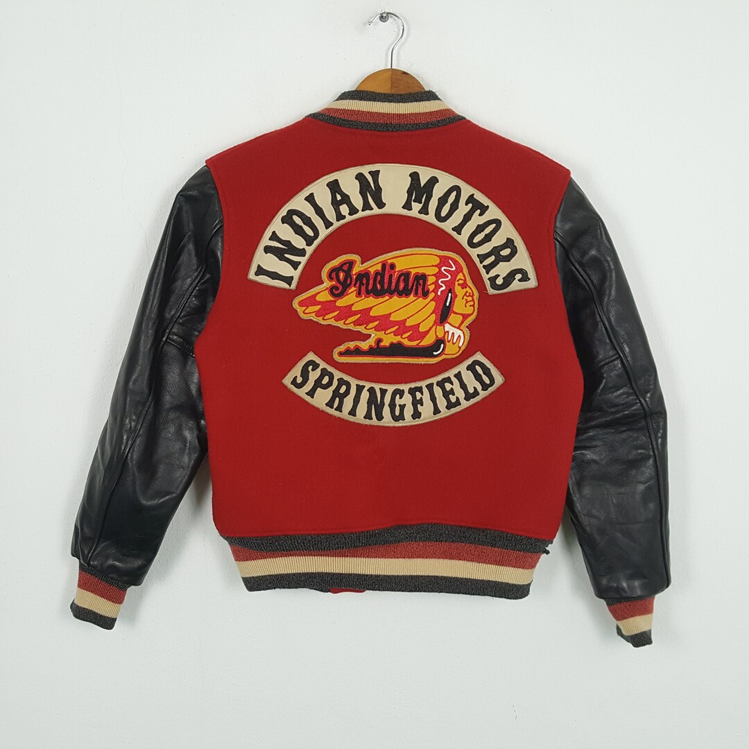 Vintage INDIAN MOTOR SPRINGFIELD Motorcycle Varsity Jacket - Etsy