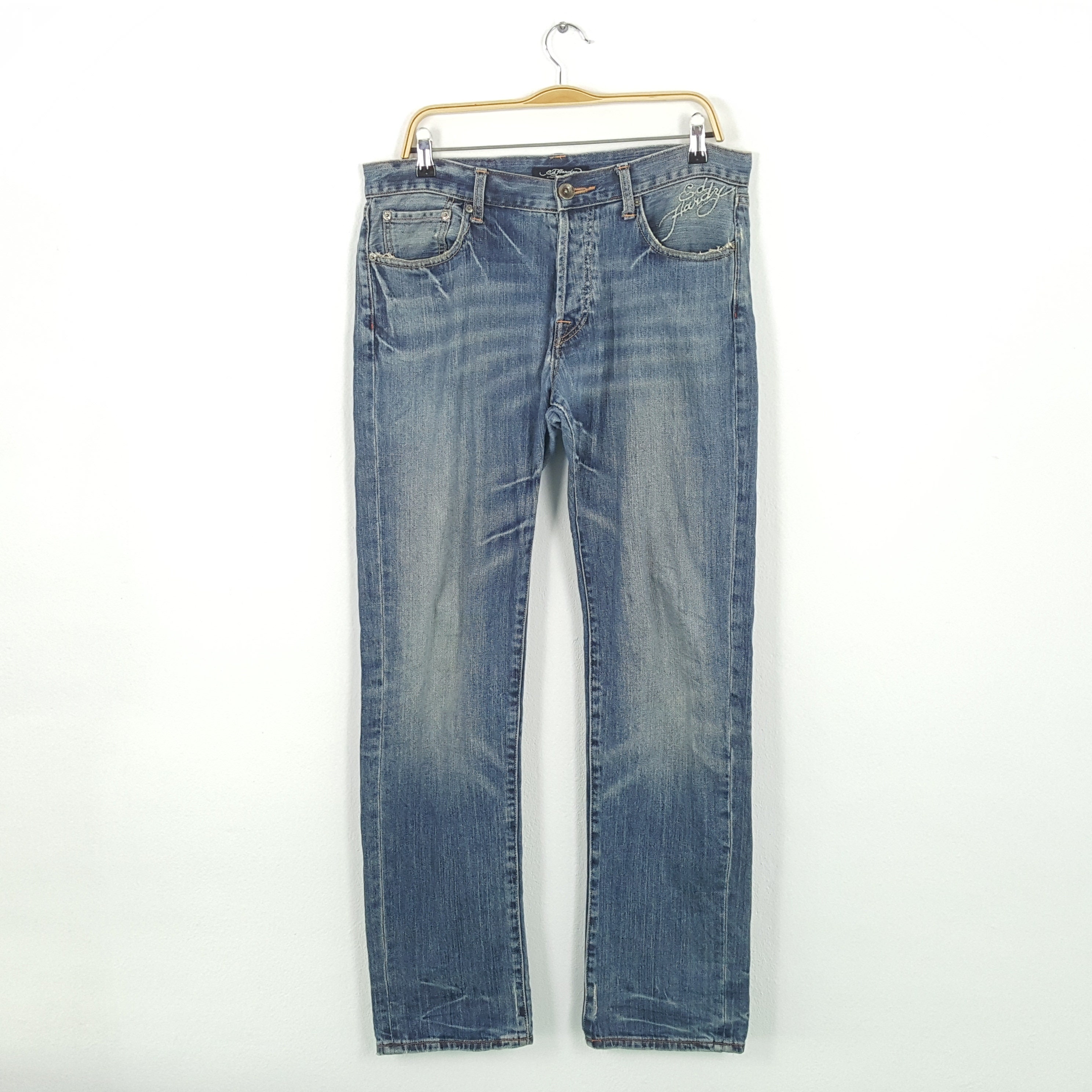 Vintage Ed-hardy Christian Audigier Embroidery Design Jean - Etsy