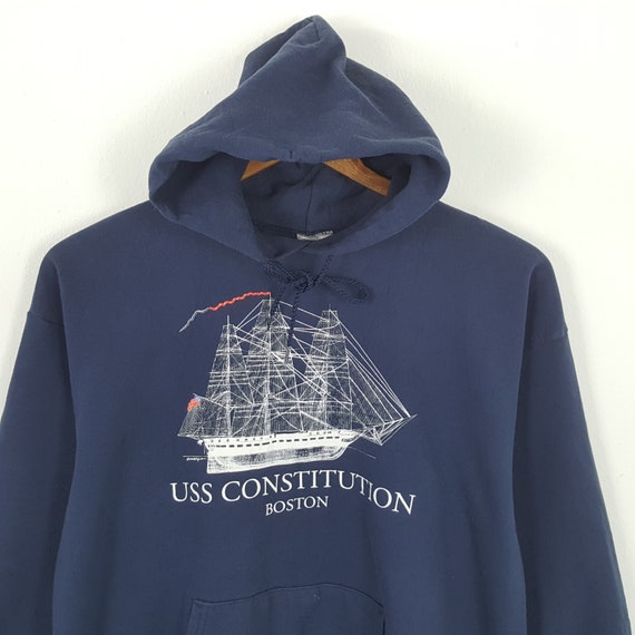 Vintage USS CONSTITUTION BOSTON Streetwear Hoodies - Gem