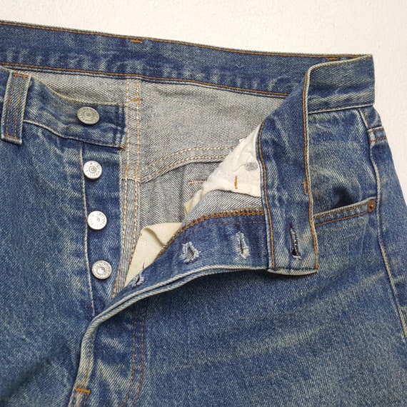 Vintage LEVI'S 501 Kurt Cobain Distressed Style Jeans - Gem