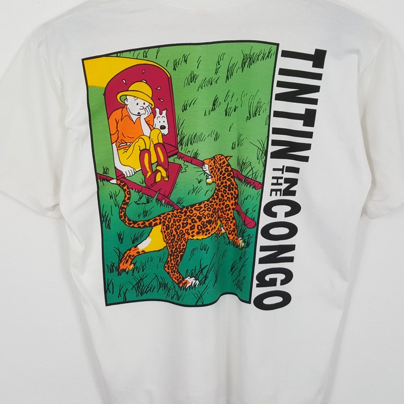Vintage the Adventures of TINTIN in THE CONGO American Cartoon Promo T ...