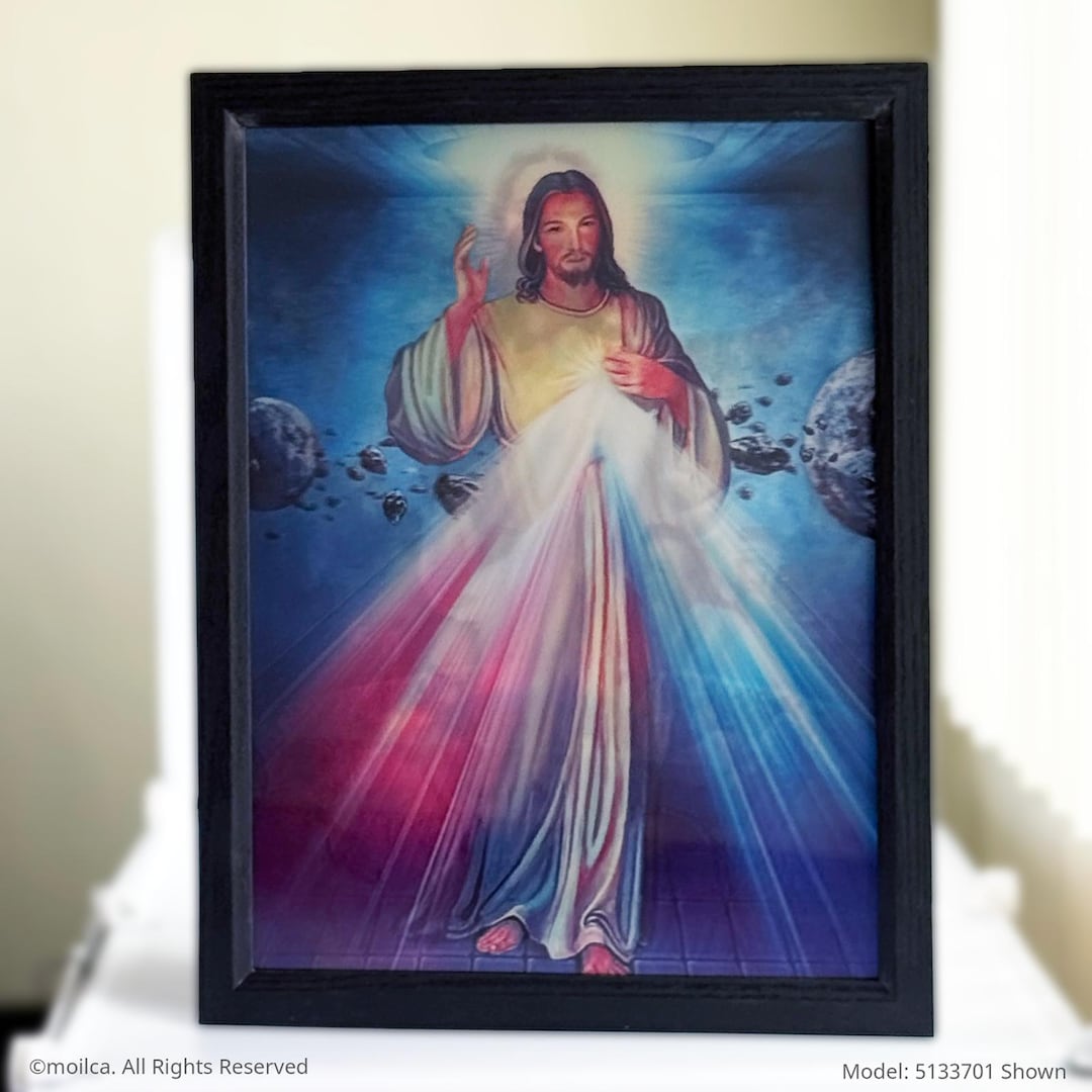 Divine Mercy 17" Catholic 3D Image, 3 in 1 (risen Jesus, Jesus King of ...