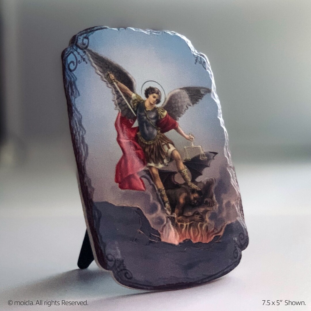 Saint Michael Archangel Image – 7.5″ Catholic Resin Tile Frame by ...