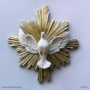 Holy Spirt Resin Statue - 10" Catholic Wall Figurine - Espiritu Santo ...