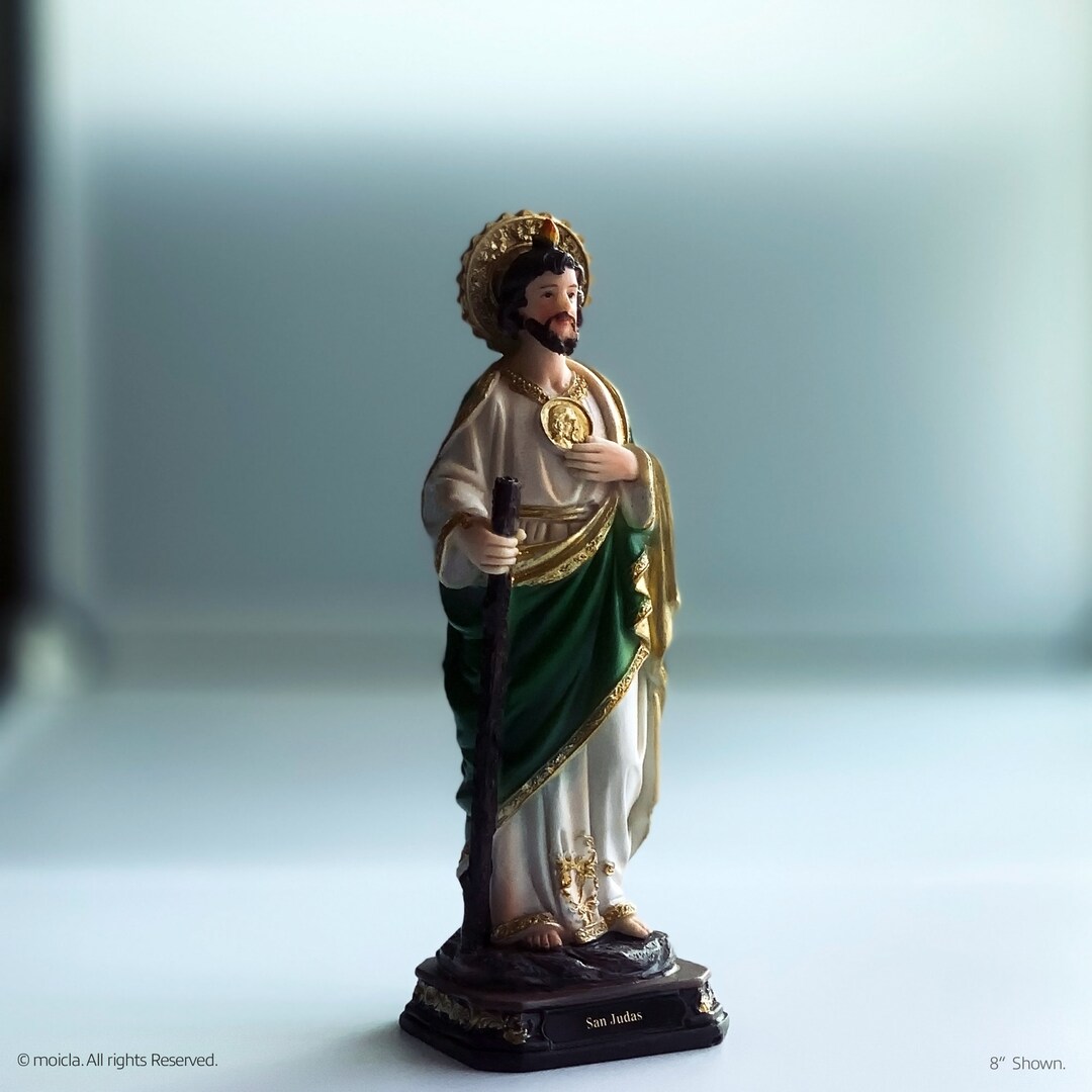 Saint Jude Thaddeus Resin Statue - 8 Inch Multicolor Catholic Figurine ...