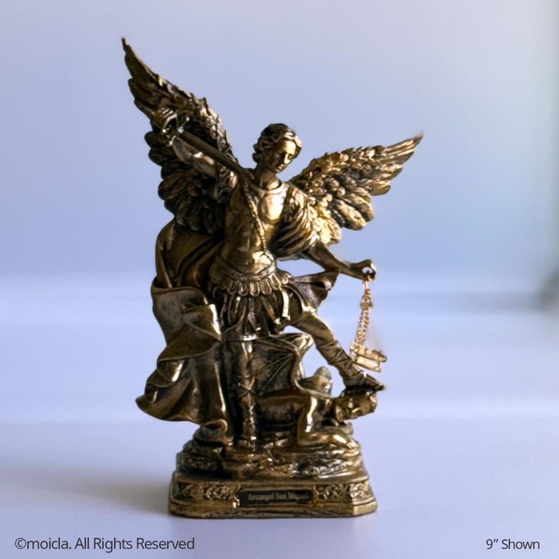 Saint Michael Archangel Resin Statue - Catholic Figurine, Size 9"- 13 ...