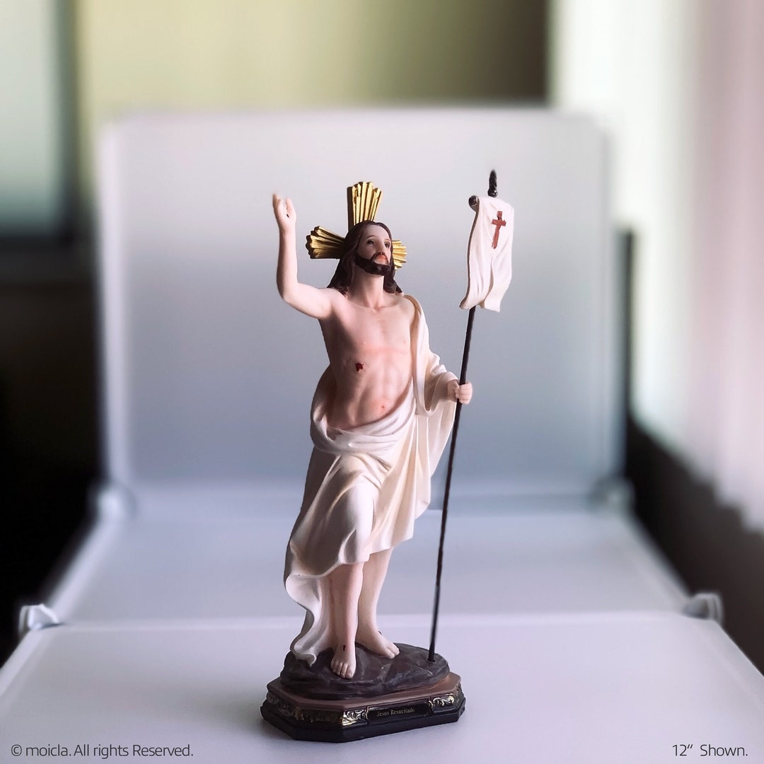 Risen Jesus Resin Statue – 12 Inch Multicolor Catholic Figurine by ...