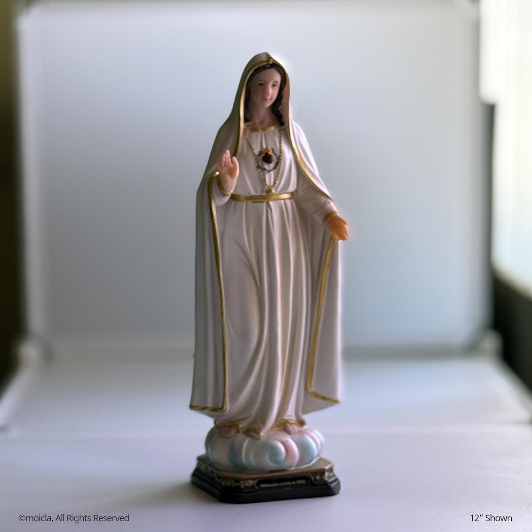 Immaculate Heart of Mary Resin Statue – 12" Catholic Statue – Sacred ...