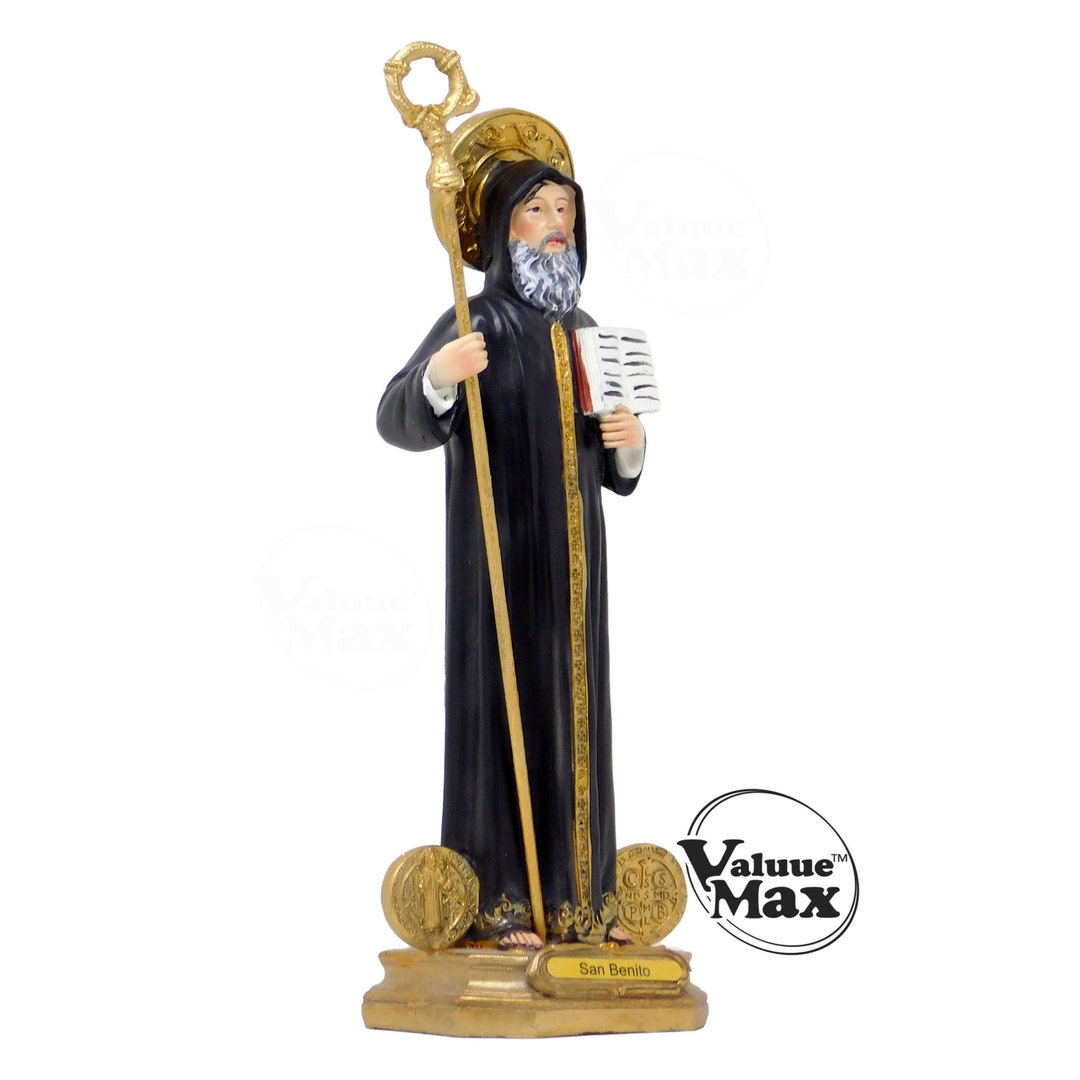 Saint Benedict Resin Statue San Benito, 9 Inch Catholic Figurine by ...