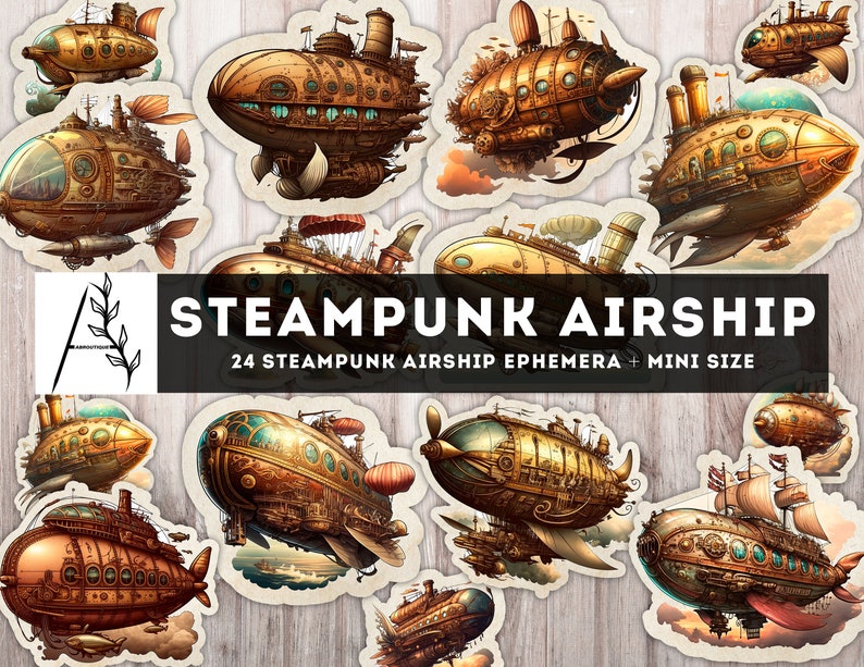 Steampunk Airship Steampunk Printable Junk Journal Kit - Etsy