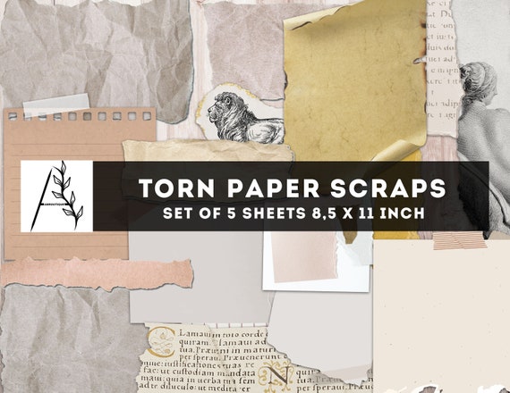 Torn Paper Scraps Piece of Paper Paper Fragments Junk | Etsy
