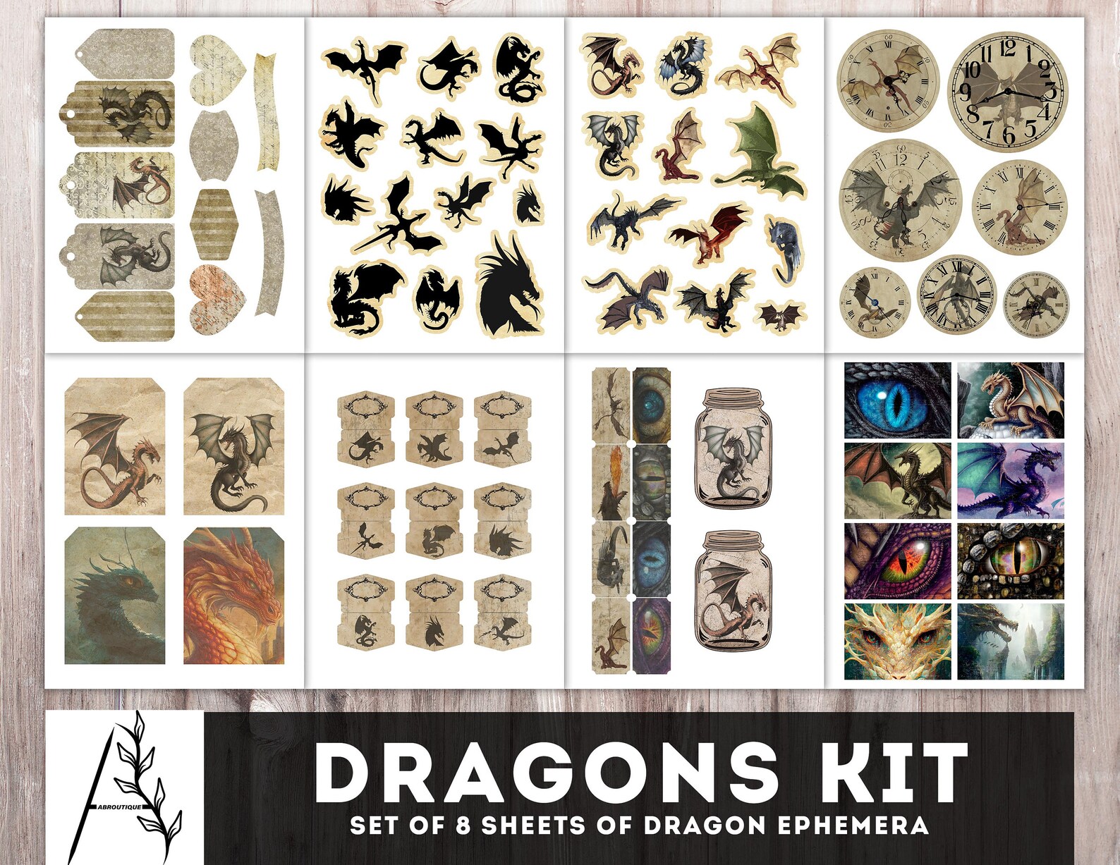 Dragons Junk Journal Kit Dragons Paper Dragons Ephemera - Etsy