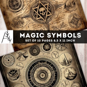 Magic Symbols Junk Journal Kit, Mystical Sign Pages, Miraculous Digital ...