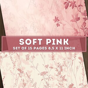 Soft Pink Flowers Digital Paper, Watercolor Scrapbook Papers, Junk ...