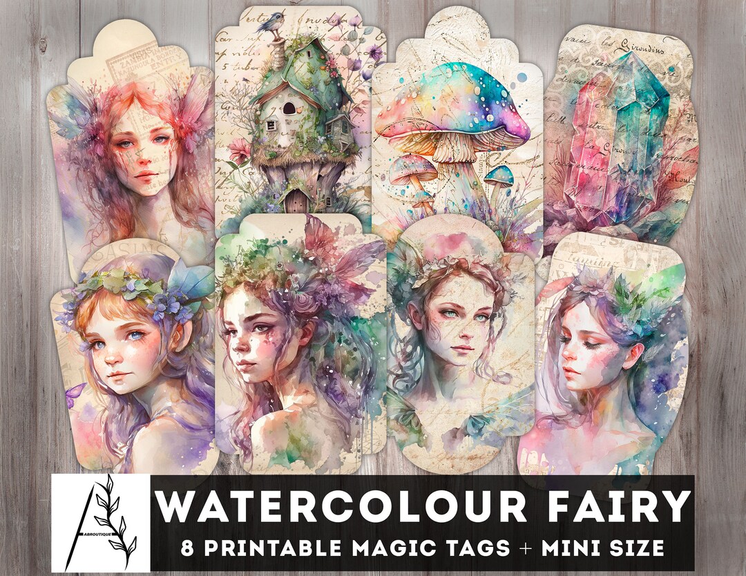 Watercolor Fairy Tags, Magic Journaling Labels, Junk Journal Tags ...