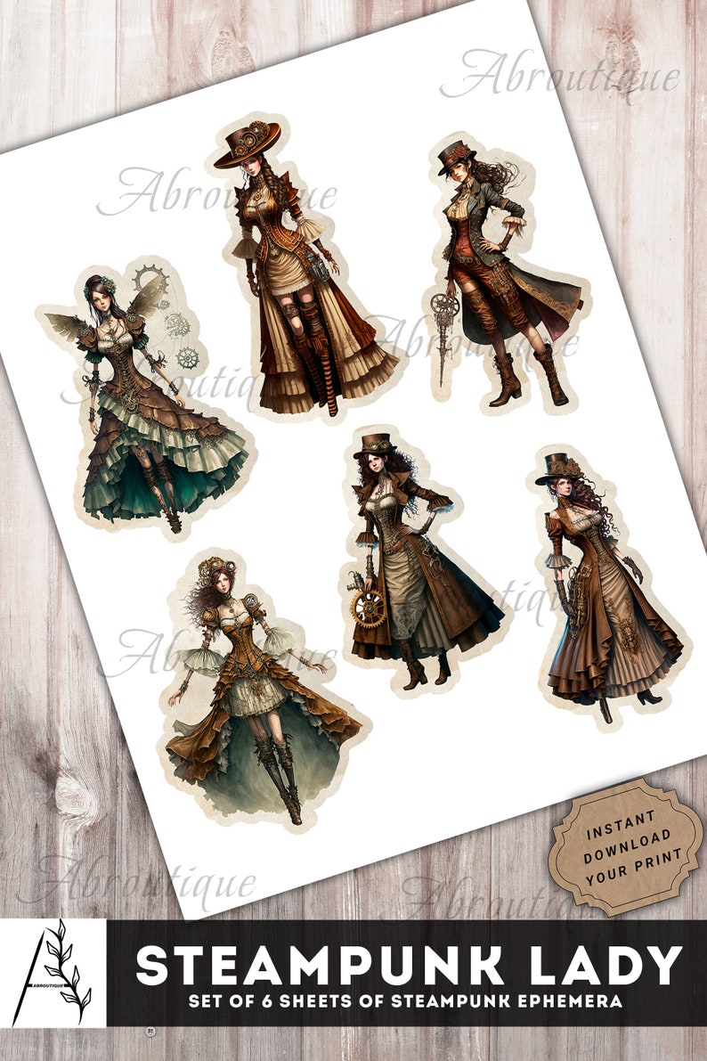 Steampunk Lady, Steampunk Printable Junk Journal, Steampunk Girls ...