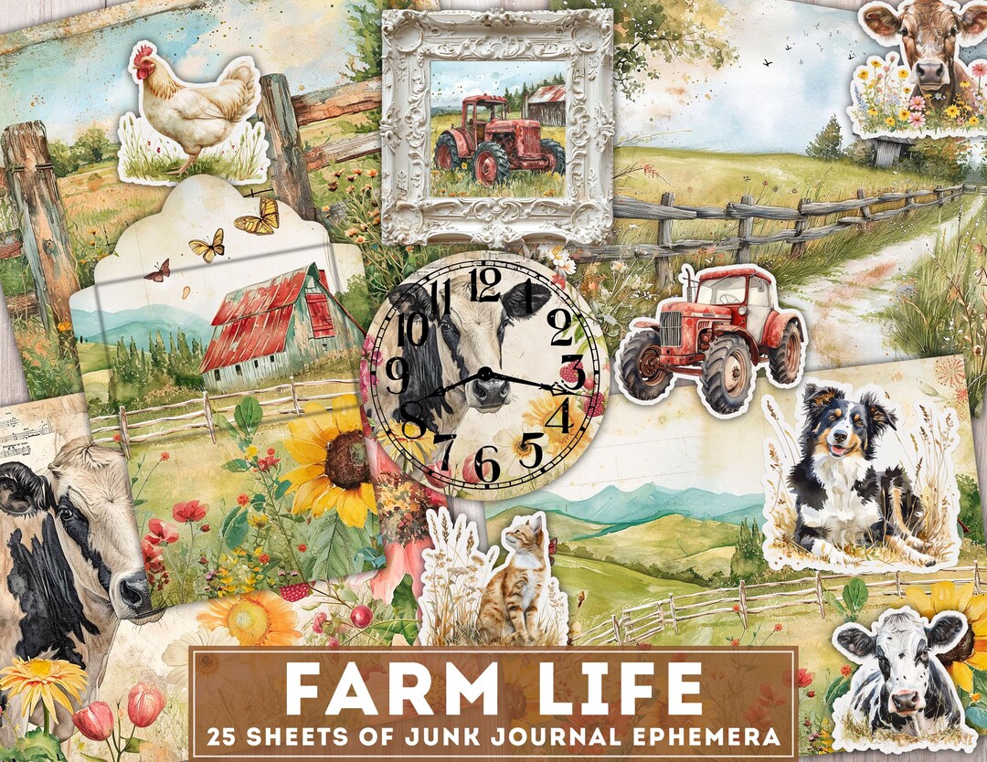 Farm Junk Journal Kit, Farm Life, Farm Animals, Printables, Fairy ...