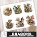 Dragon Printable Ephemera, Dragons Junk Journal, Junk Journal Stickers ...