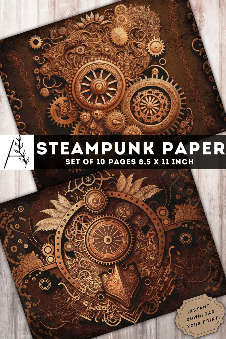 Steampunk Paper Pack Steampunk Printables Steampunk Junk - Etsy