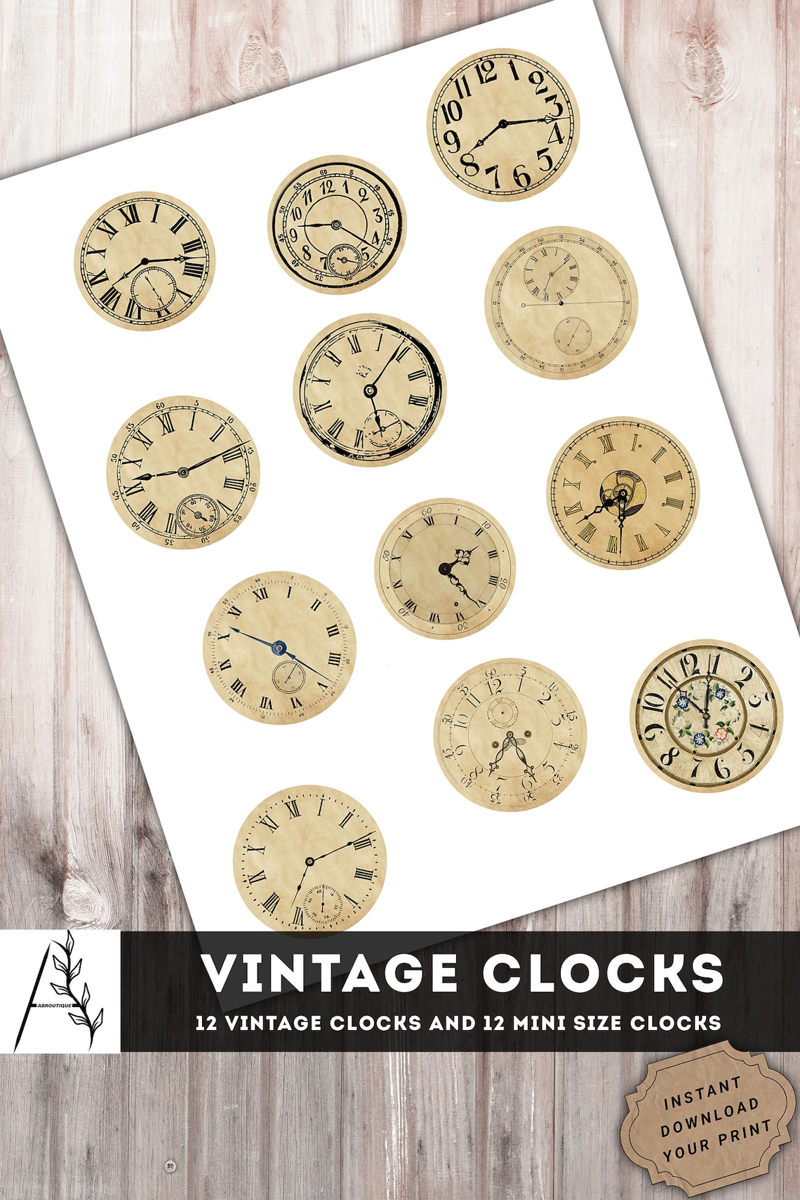Vintage Clocks Clock Face Junk Journal Supplies Ephemera - Etsy
