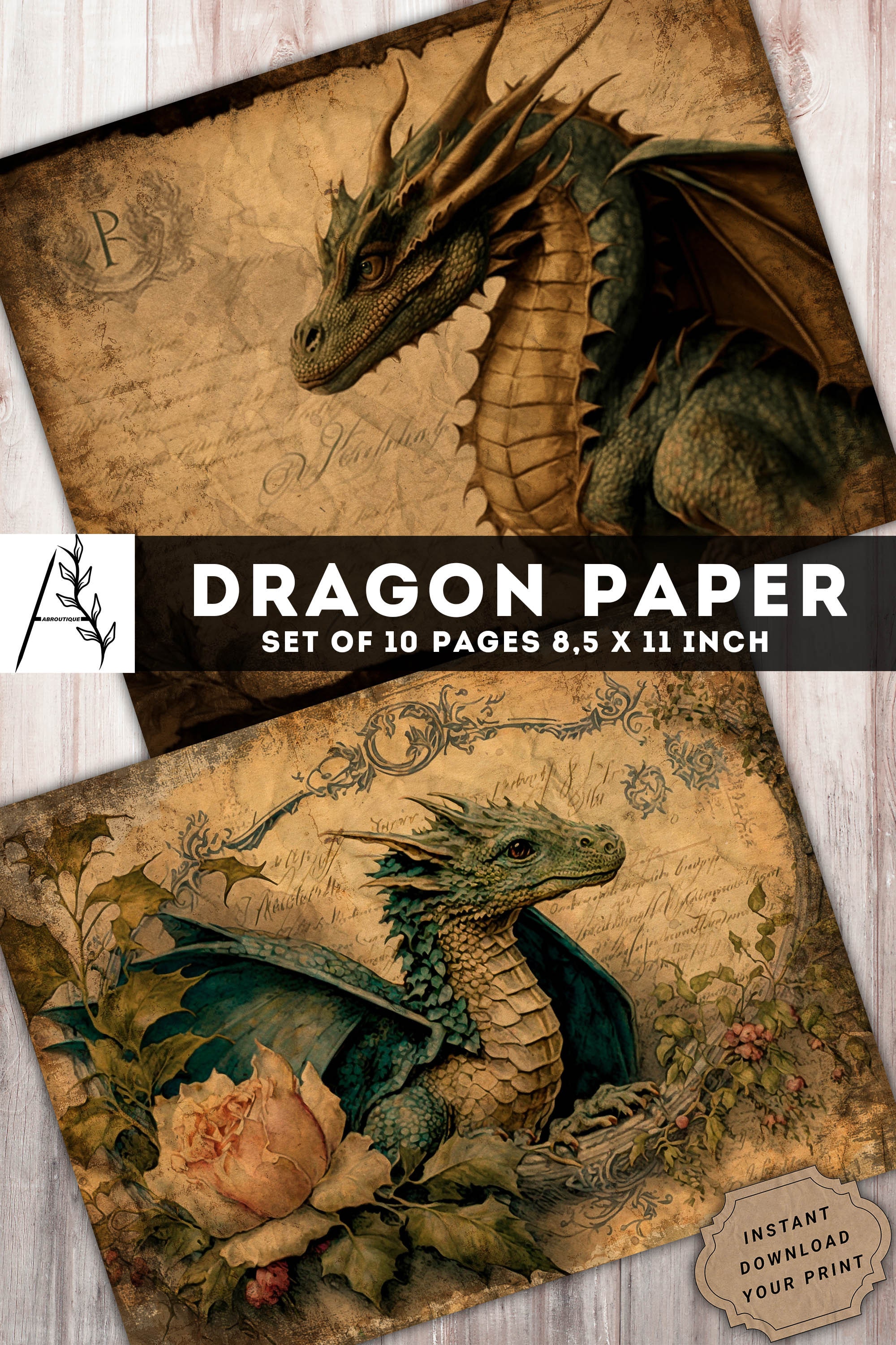 Dragons Paper Kit Dragon Printables Dragons Junk Journal - Etsy