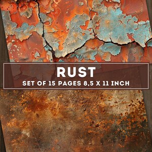 Rust Digital Paper, Texture Steampunk Paper, Junk Journal Kit, Digital ...