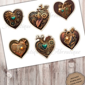 Steampunk Heart, Steampunk Printable Junk Journal, Steampunk Valentine ...