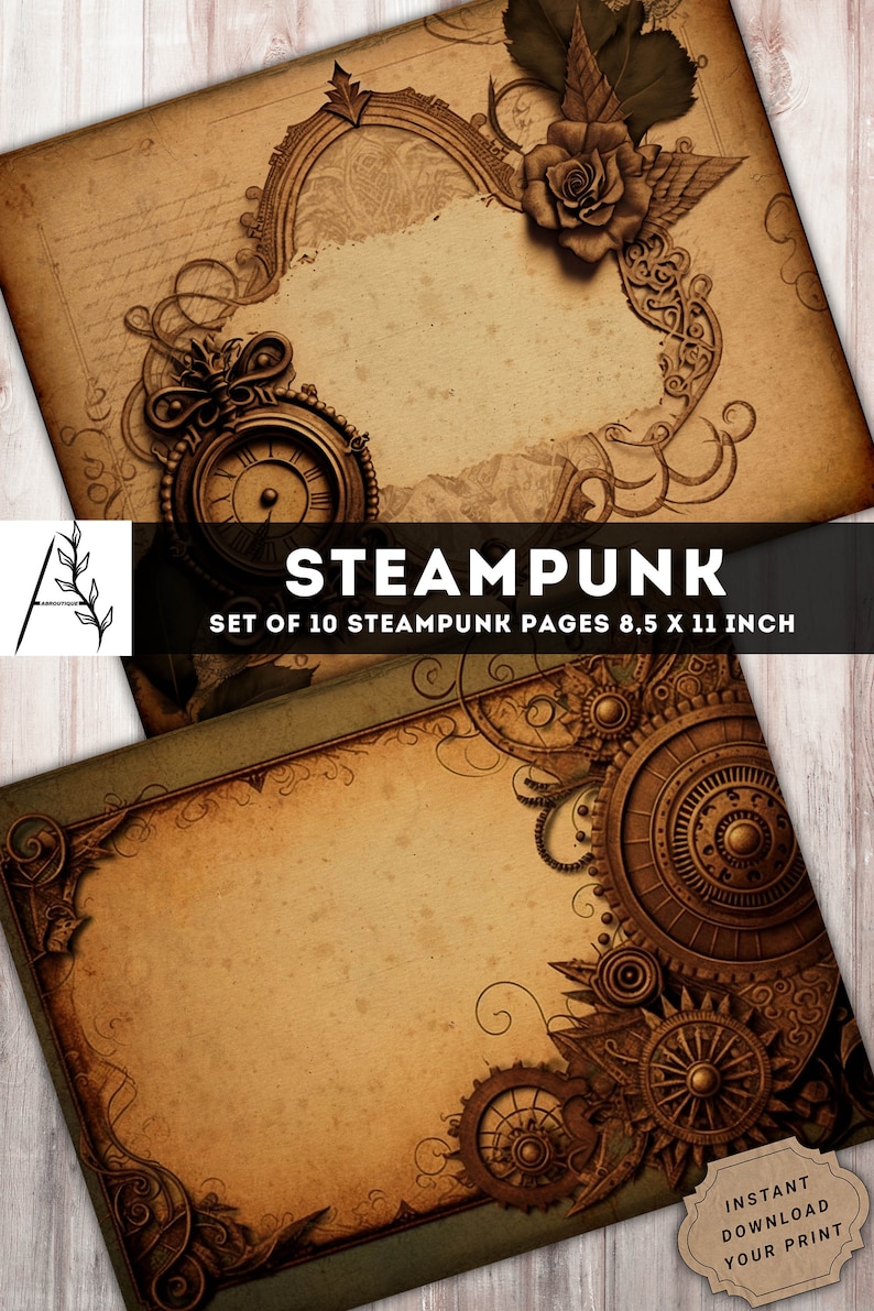 Steampunk Paper Steampunk Printables Junk Journal Kit - Etsy