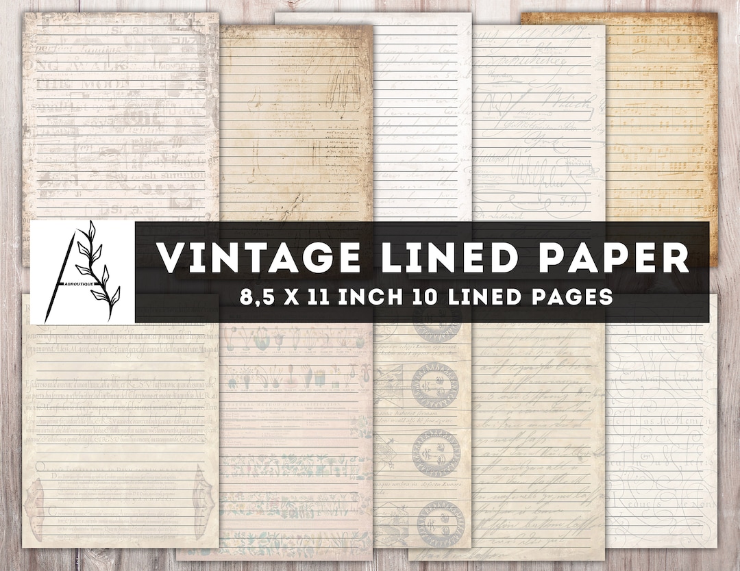 Vintage Lined Writing Paper: Retro Journal Pages (PDF Download) - Etsy