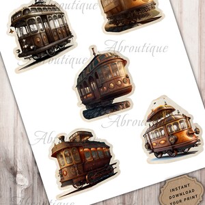 Printable Steampunk Train, Steampunk Junk Journal, Steampunk Tram ...
