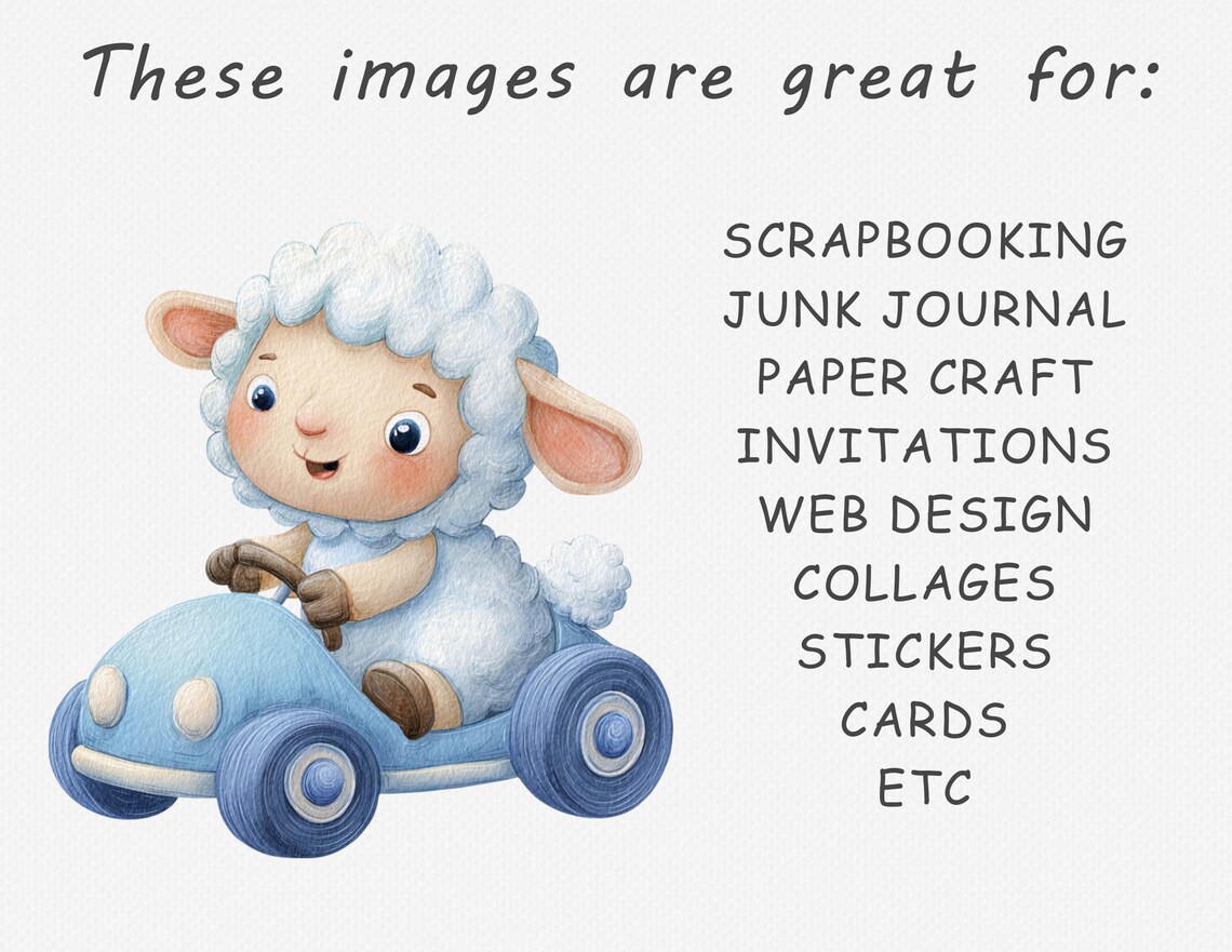 Blue Lamb Watercolor Clipart: Baby Nursery PNG (digital Download) - Etsy