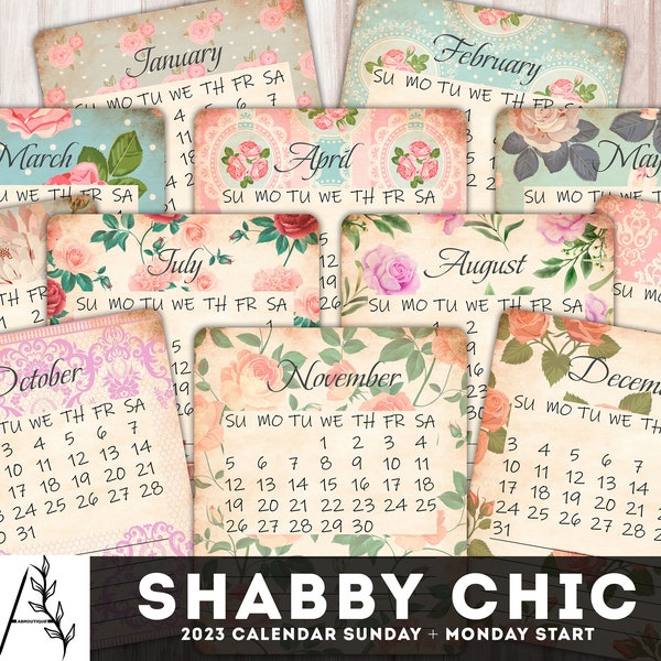 Shabby Chic Calendar - Etsy