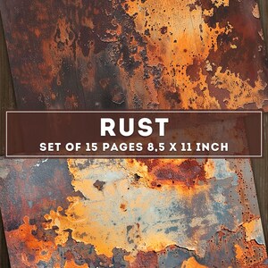 Rust Digital Paper, Texture Steampunk Paper, Junk Journal Kit, Digital ...