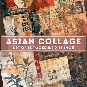 Asian Style Collage, Mixed Media, Textiles & Paint, Junk Journal ...