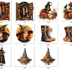 Halloween Witches Clipart, 16 PNG Halloween Digital Bundle, Halloween ...