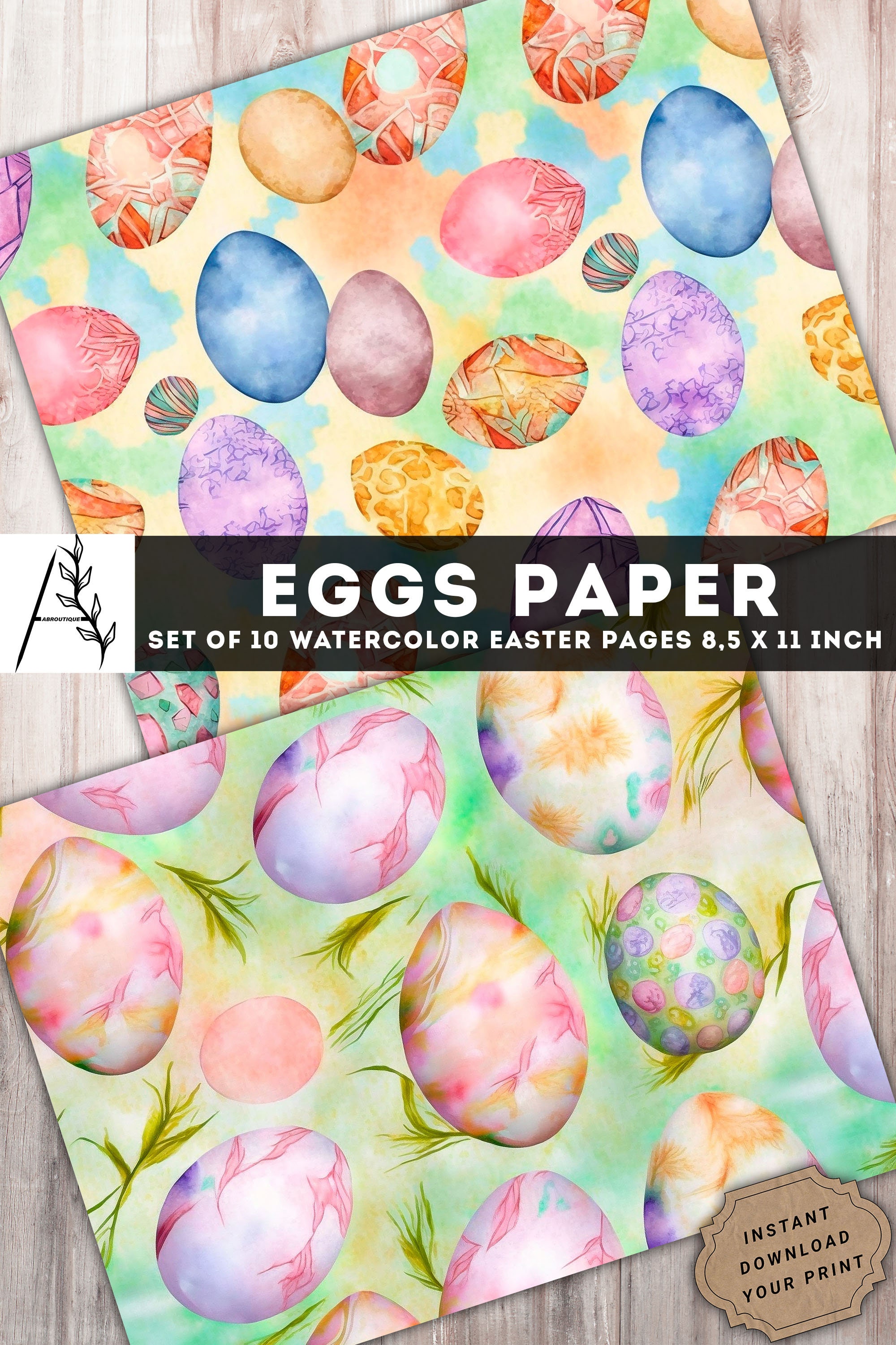Watercolor Eggs Paper Pack Watercolor Easter Pages Spring - Etsy