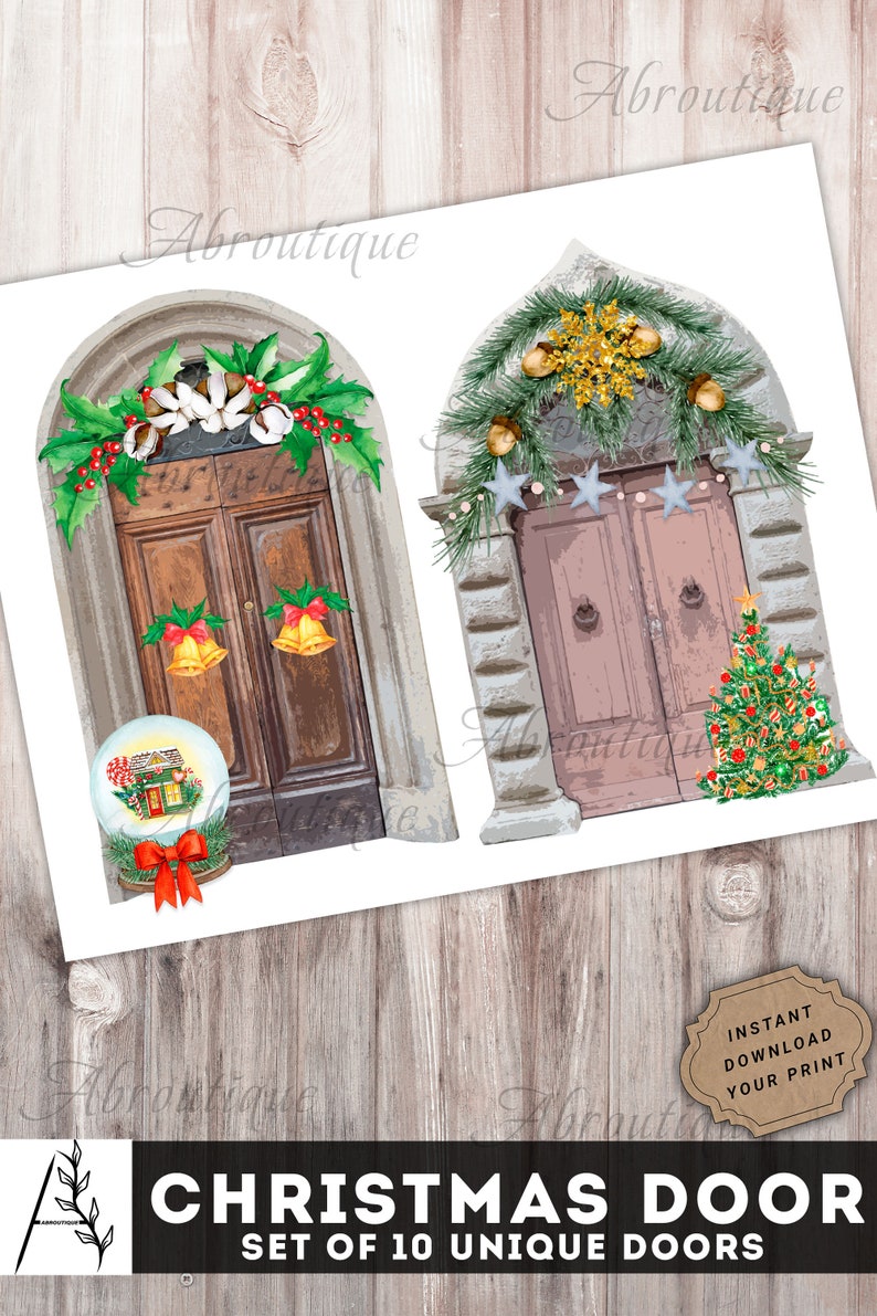 Christmas Doors Christmas Digital Decoration Printable - Etsy