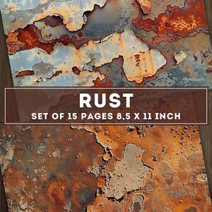 Rust Digital Paper, Texture Steampunk Paper, Junk Journal Kit, Digital ...