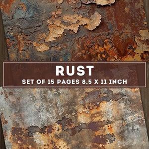 Rust Digital Paper, Texture Steampunk Paper, Junk Journal Kit, Digital ...