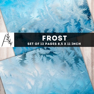 Frost Printable Paper, Hoarfrost Junk Journal Kit, Winter Digital Pages ...