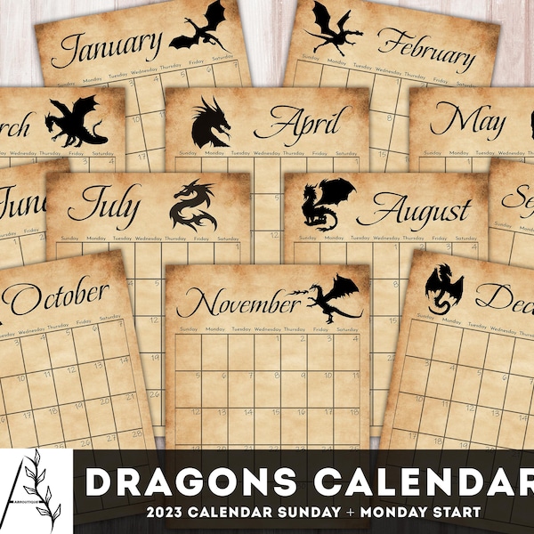 2024 Dragon Calendar - Etsy
