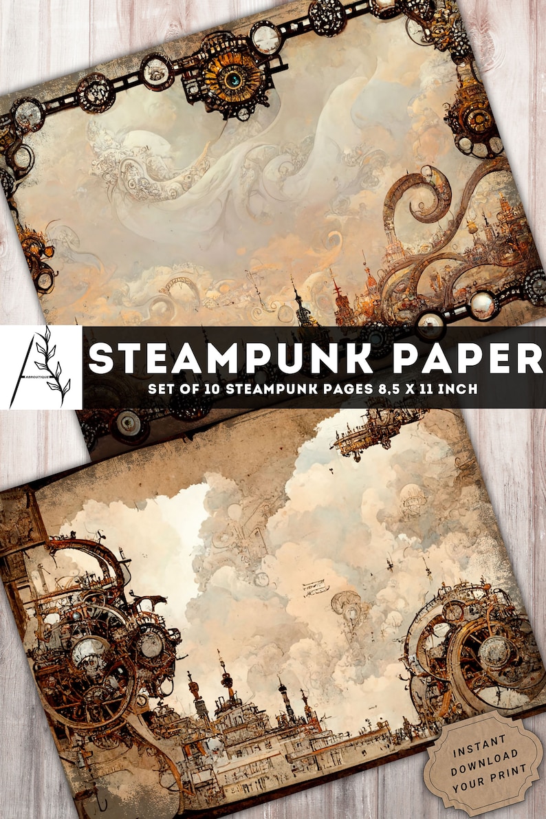 Fantasy Paper Pack Steampunk Printables Steampunk Junk - Etsy