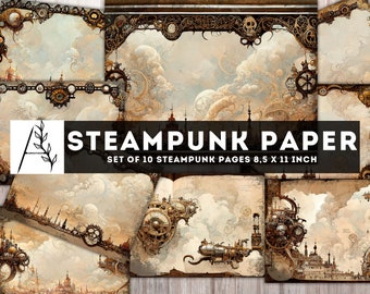 61 Fantasy Paper Pack, Steampunk Printables, Steampunk Junk Journal ...