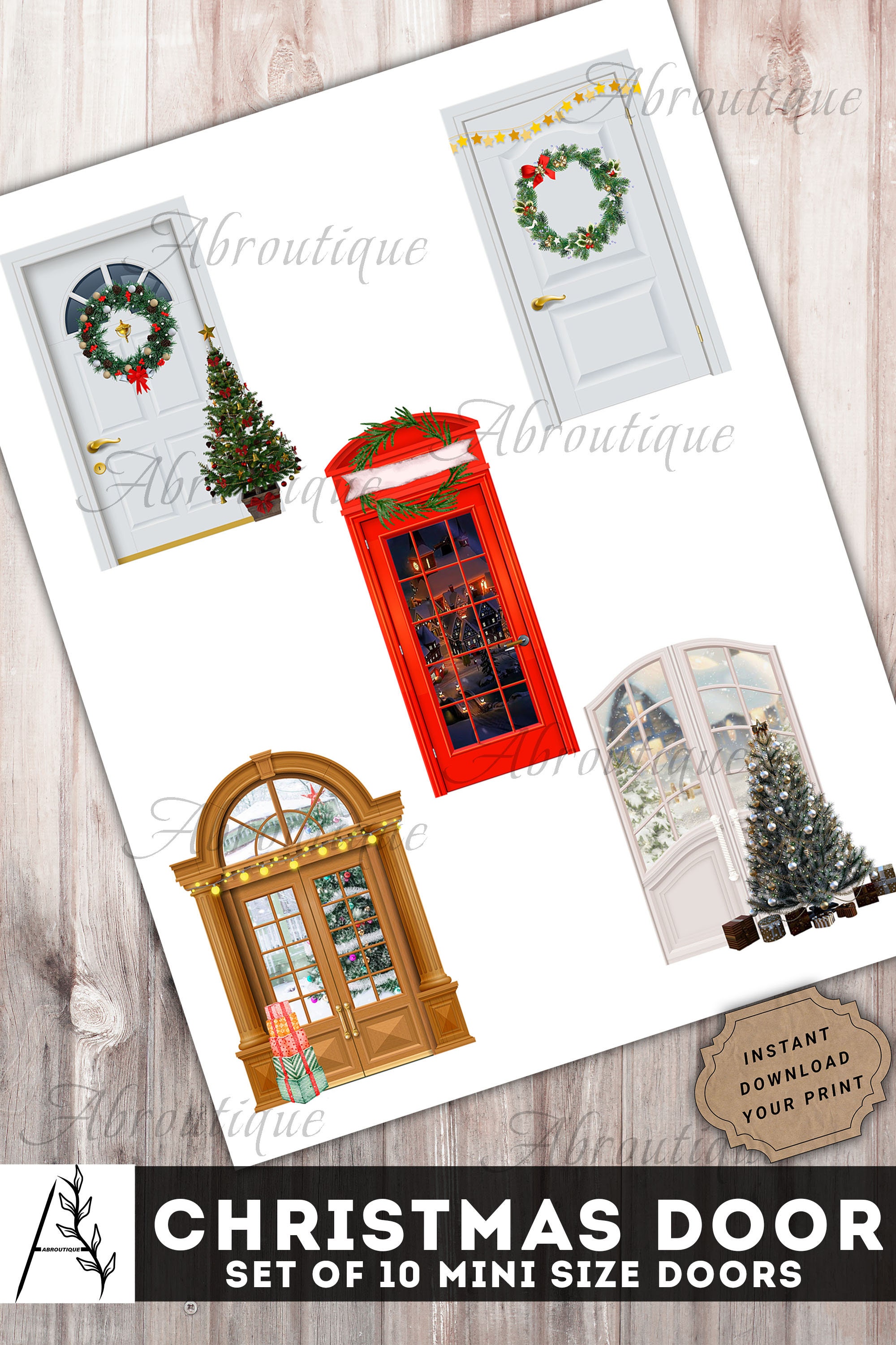 Christmas Doors Christmas Digital Decoration Printable - Etsy